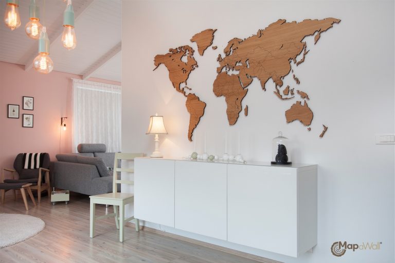 Wooden world map made from Oak | Woodenworldmap.com