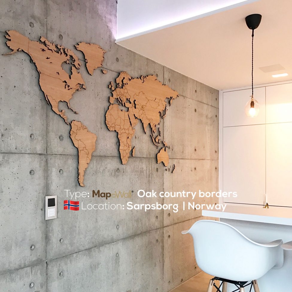 Laser cut wooden world maps | Norwegian dream house